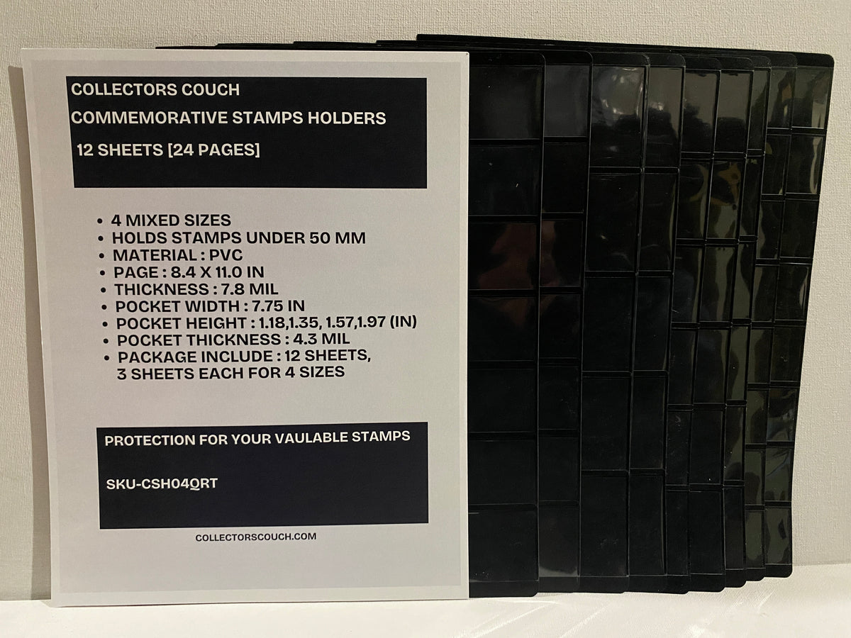 Commemorative Stamps Holders 12 Sheet - 24 Pages - 4 Sizes – Collectors ...