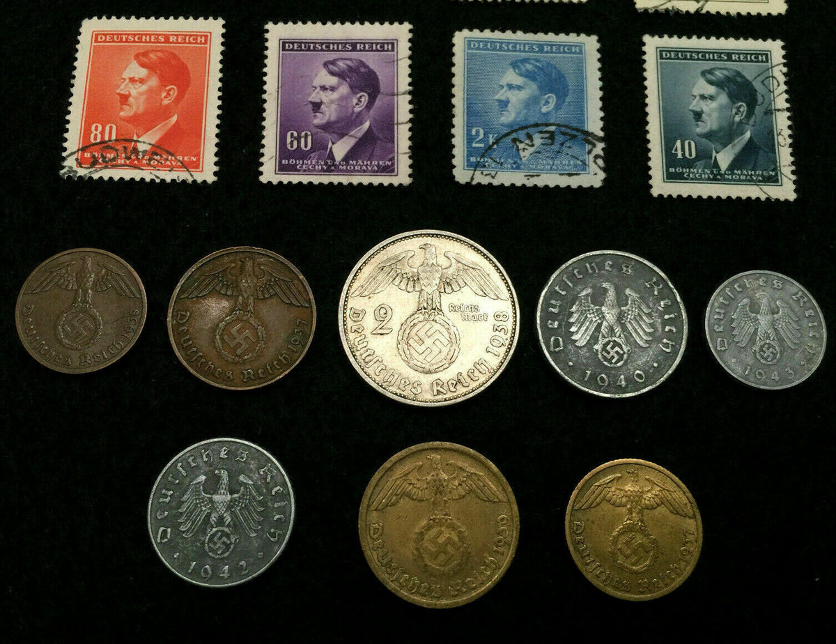 Rare WW2 German Coins & Stamps Set Of Historical Artifacts - Complete ...