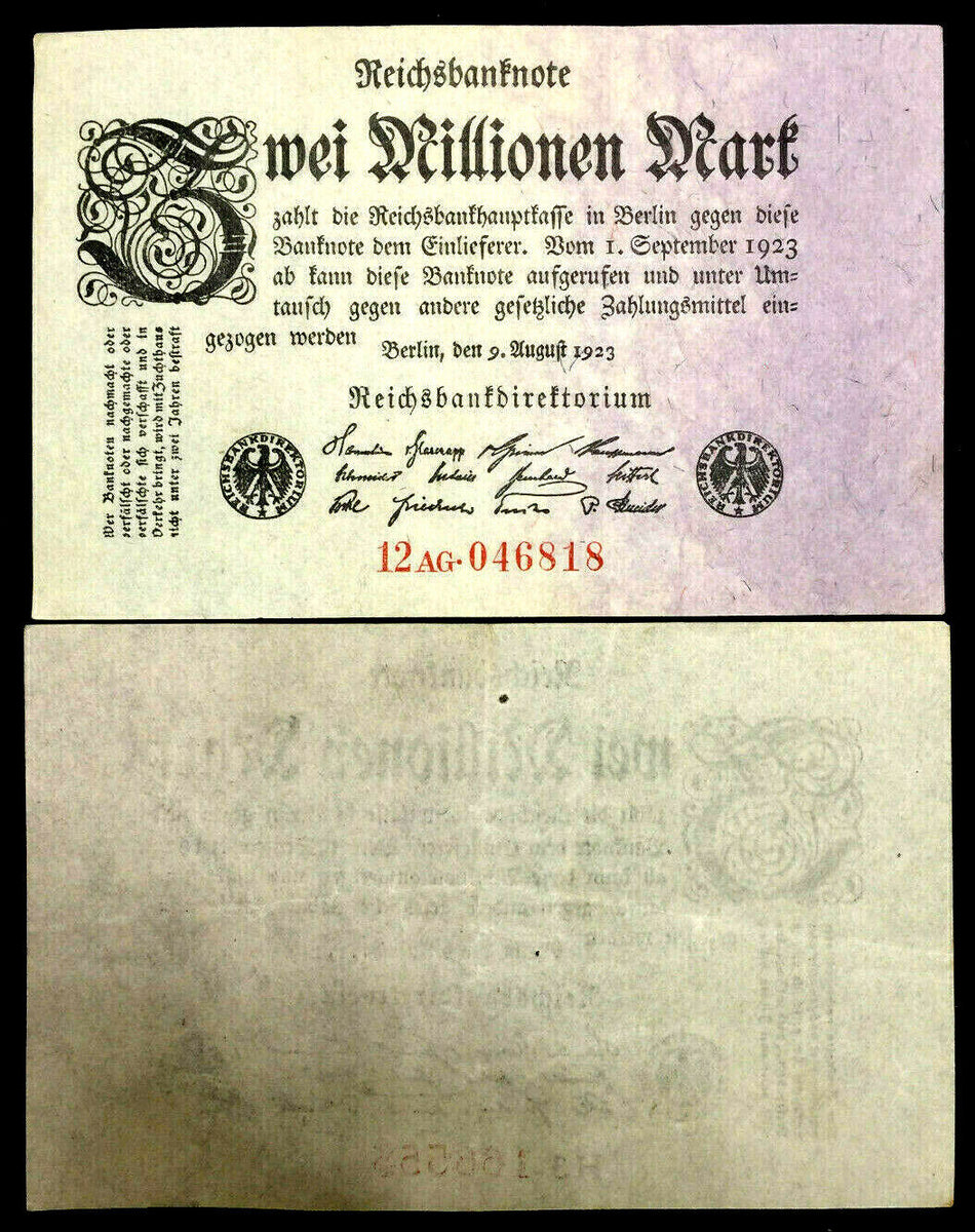 Germany 2000,000 Mark 1923 Banknote - 97 Years Old – Collectors Couch