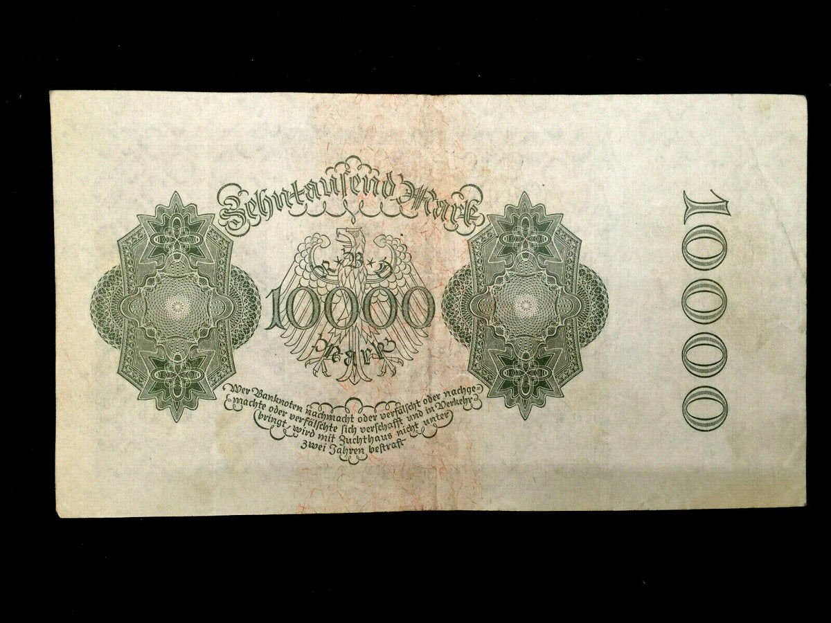 Authentic Historical 1922 Germany 10000 Reichsbanknote FAMOUS VAMPIRE ...