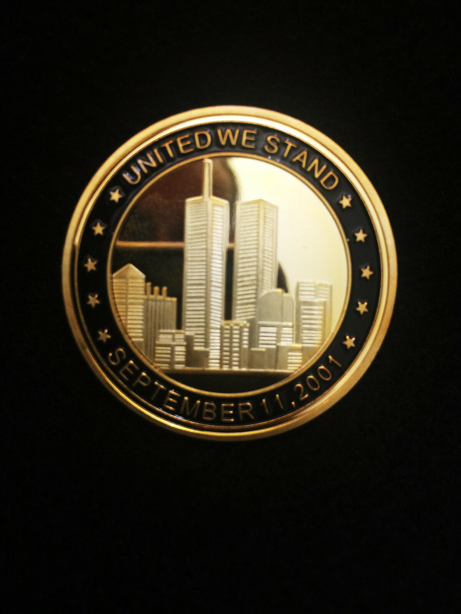 World Trade Center,Gold Plated Coin,September 11,Memory Token 9/11 & F ...
