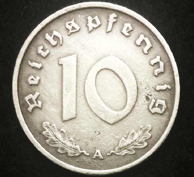 Authentic Rare German 10 Reichspfennig Coin Hold a Piece of World War ...