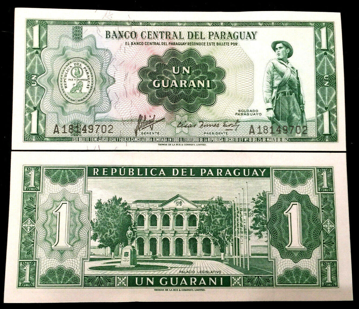 Paraguay 1 Guarani 1952 Banknote World Paper Money UNC Currency Bill ...