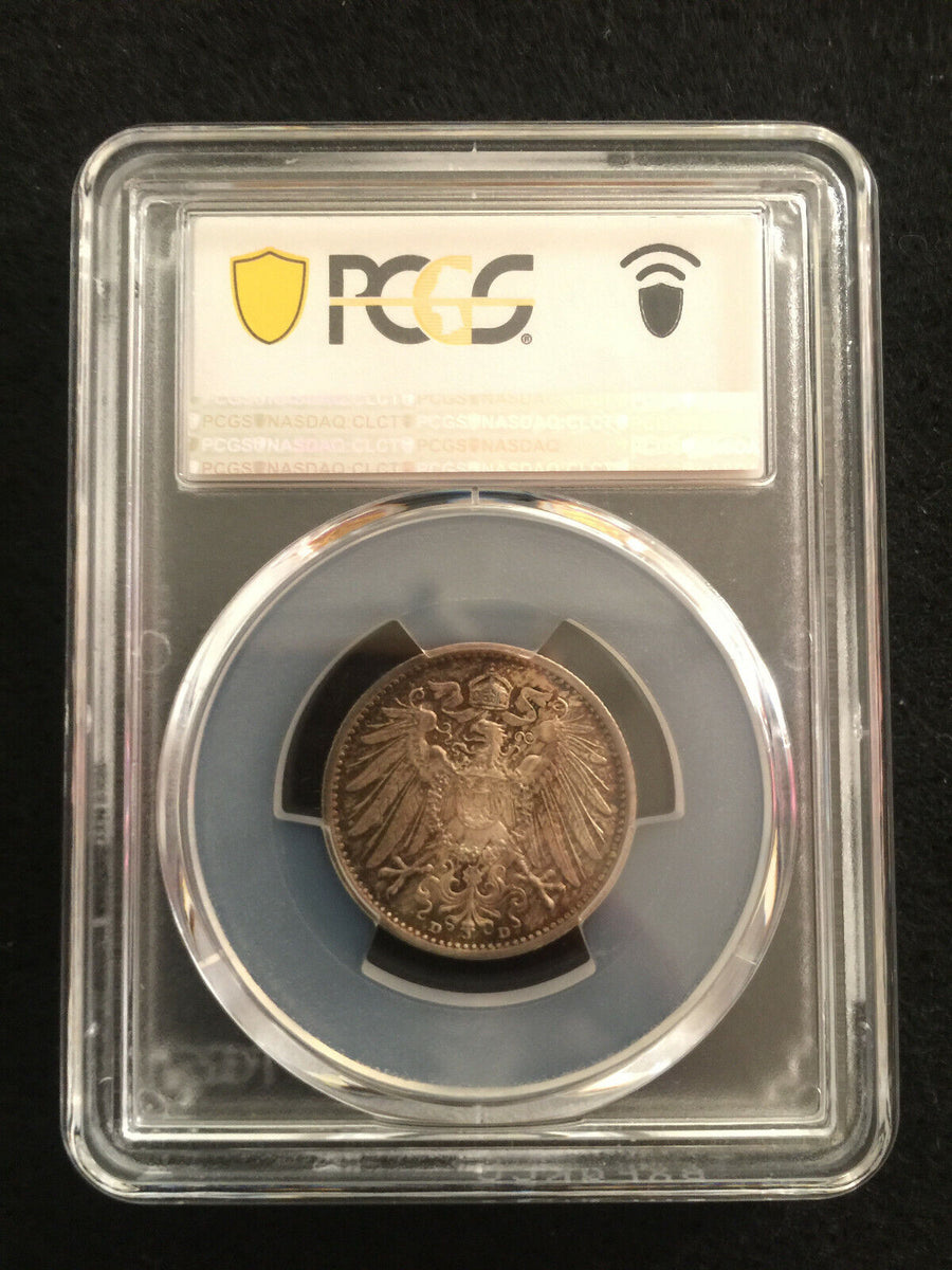 Rare Historical Silver 1907-D Germany 1 Mark PCGS MS64 - 100 Plus Year ...