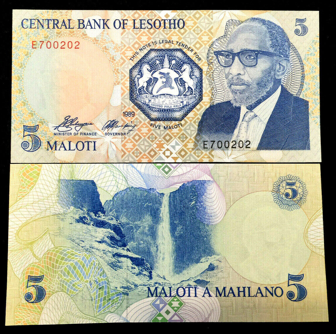 Lesotho 5 Maloti 1989 Banknote World Paper Money UNC Currency Bill Not ...