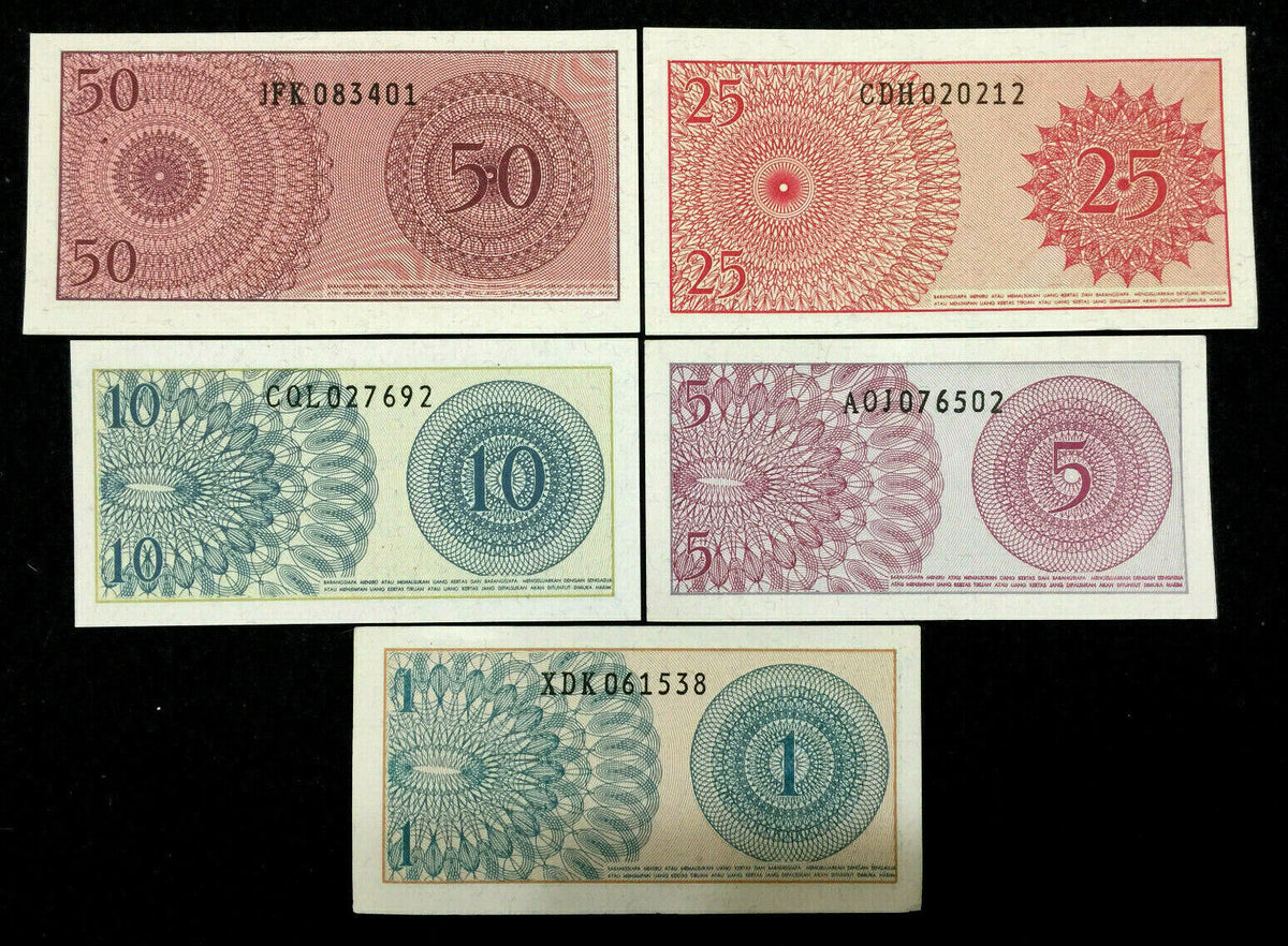 Indonesia 50,25,10,5,1 Sen Banknote World Paper Money UNC Currency Bil ...